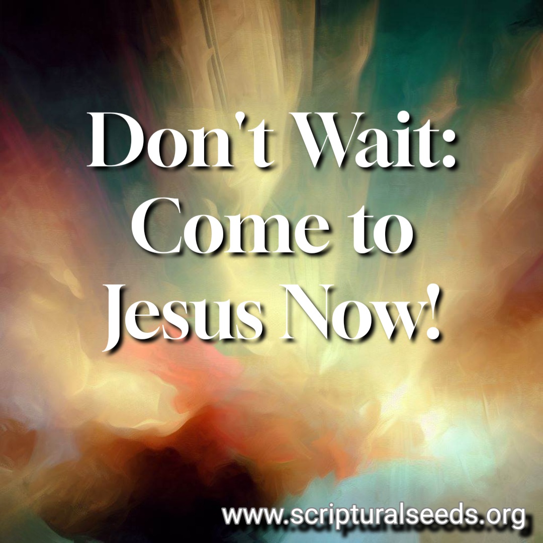 August 20th 2023 – Don’t Wait, Come to Jesus Now | Scriptural Seeds ...